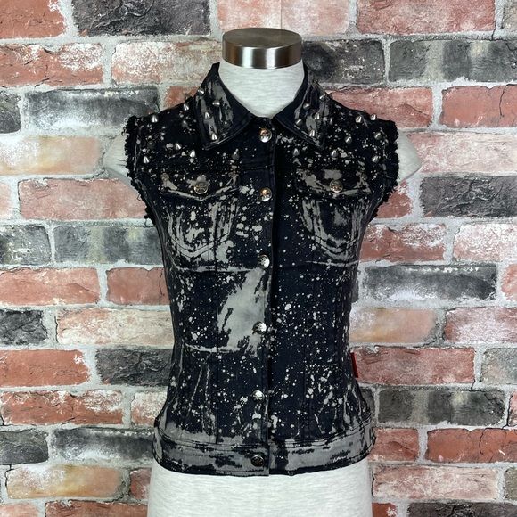 Tripp nyc | Jackets & Coats | Tripp Nyc Punk Rock Bleached Studded Vest ...